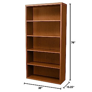 HON Valido 11500 Series Bookcase, 5 Shelves, 36 W by 13-1/8 D by 71 H, Bourbon Cherry
