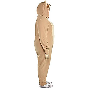 amscan Sloth Zipster Jumpsuit- Plus XXL For Adult | Light Brown and Beige - 1 Pc