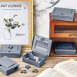 24 Pcs Mice Bait Station with Key Small Bait Station Traps Reusable Mouse Traps Outdoor Smart Tamper Proof Cage House Small Bait Boxes for Mice and Other Pests (Grey)