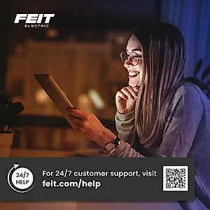 Feit Electric OM60/927CA/AG 60W Equivalent WiFi Dimmable, No Hub Required, Alexa Google Assistant A19 Smart LED Light Bulb, 4.4" H x 2.3" D, 2700K Soft White