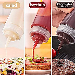 Squeeze Bottle, Shekure 30Pcs 4 Oz Premium Food Grade Plastic Bottles with Squeeze Top Caps Include 2 Labels and 1 Pen for Icing Cookie Decorating Sauces Condiments Arts Crafts BPA Free (X001)