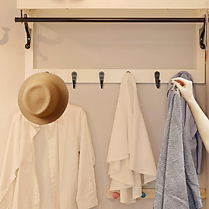 WODEGIFT 20 Pcs Wall Mounted Coat Hooks,Thickened Metal Hooks, Hanger Hook with 40 Pieces Screws for Hanging Hat, Towel, Robe, Coats, Scarf, Bag, Cap, Coffee Cup, Mugs (Black)