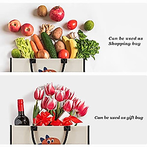 MOLYCHO Dinosaur Embroidery Tote Bag Gift For Family Beach Reusable Multipurpose