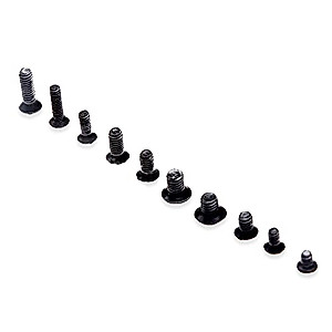 500Pcs M2 M2.5 M3 KM Screw Black Zinc Plated Flat Head Phillips Screws Laptop Notebook Computer Screws Set Kit Carbon Steel Screws Black zinc Plated
