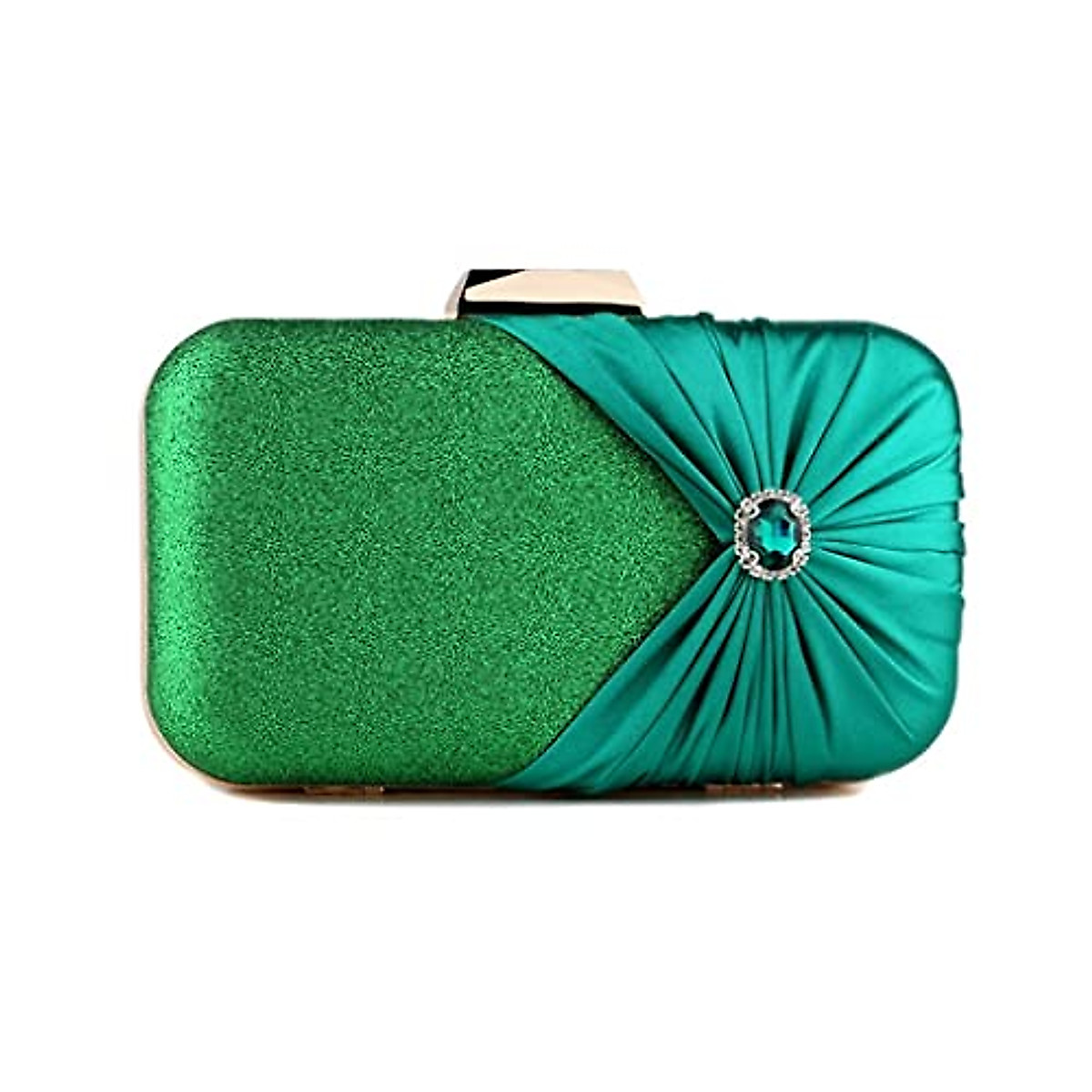 MXIAOXIA Women Evening Bags Green Color Satin Diamonds Shoulder Chain Day Clutches Purse Wedding Evening Bag (Color : E, Size : 1)