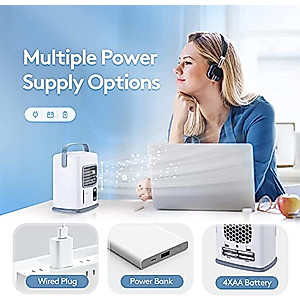 Mini 3 in 1 Evaporative Air Cooling Cooler - Personal Portable Air Conditioner Fan W/12H Timer, Adjustable Wind Direction w/2 Speeds, 500ML Water Tank, Quiet for Desktop Office Small Room Dorm