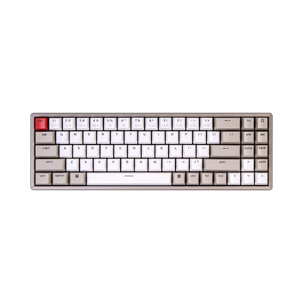 Keychron K14 Bluetooth 5.1 Wireless Aluminum Frame Mechanical Keyboard with Keychron Red Switch/Rechargeable Battery, 72 Keys Compact Keyboard Compatible with Mac Windows