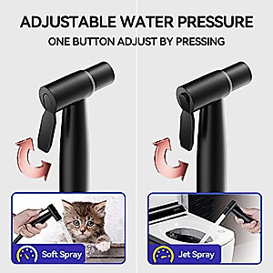 Handheld Bidet Sprayer for Toilet, FES Stainless Steel Adjustable Pressure Control Bidet Faucet Diaper Sprayer Set with Hose Attachment Easy Install for Kitchen and Toilet Cleaning