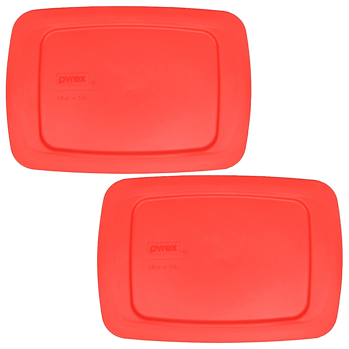 Pyrex C-213 1.5 Quart Red Easy Grab Storage Lid Cover - 2 Pack Made in the USA