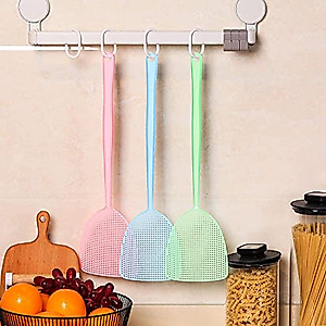 Fly Swatter Plastic Flyswatter Pack,17.5 Inches Handle Fly Swatter Home and Kitchen Helper, 3 Summer Colors (12 Pieces)
