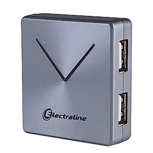 Electraline 500336 USB 2.0 Hub 4 Ports SuperSpeed Aluminium with USB 3.0 Cable 50 cm for iMac, MacBook Air, MacBook Pro, MacBook, Mac Mini, PC and Laptop