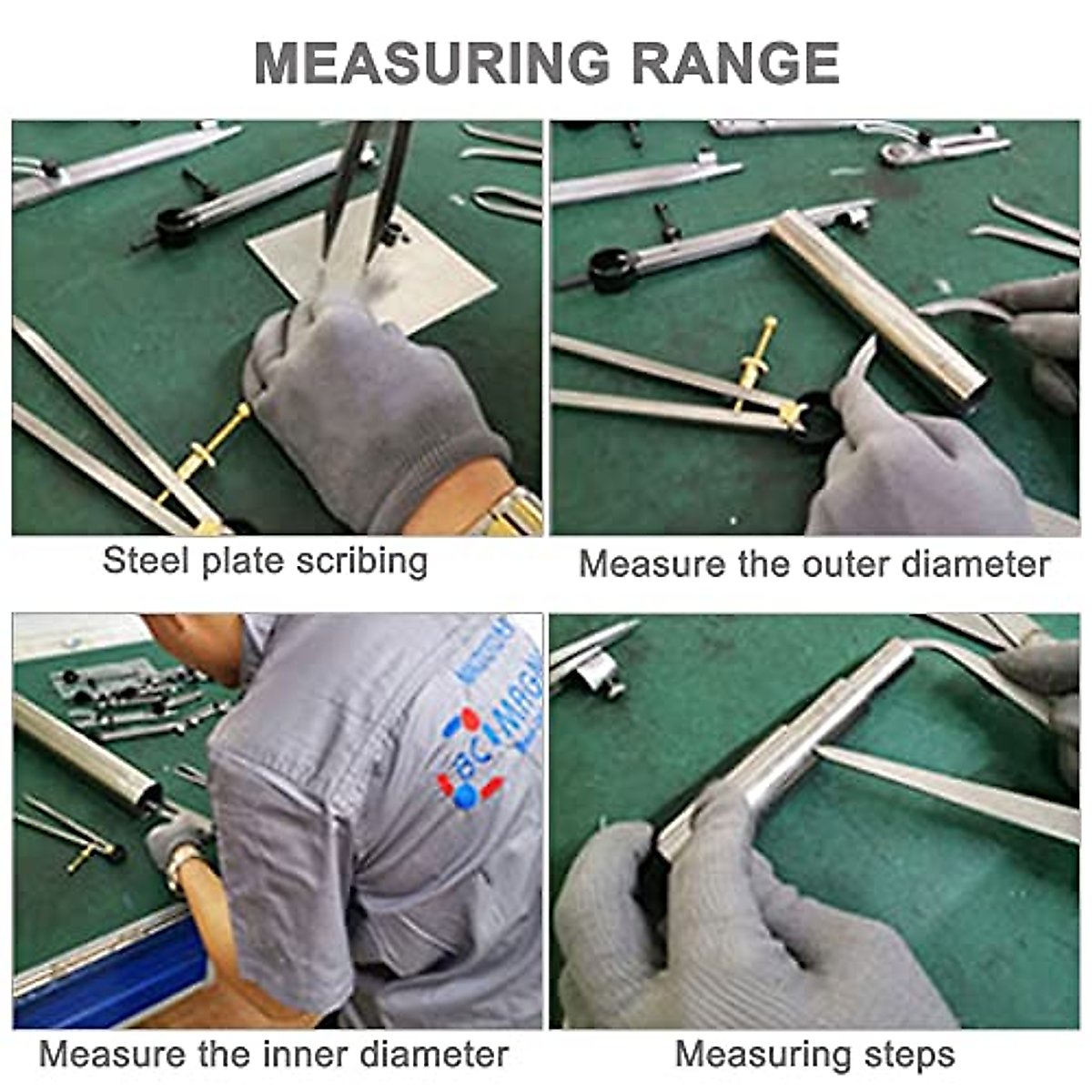 Utoolmart Spring Inside Outside Divider Caliper Set, 3 Piece 6" Quick Adjust Spring Caliper/Divider Set, Carbon Steel Measuring Tool Caliper, for Wood Turning Lathe Projects