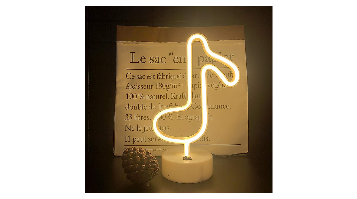 Music Notes Neon Light - Creative LED Night Decor for Home & Parties