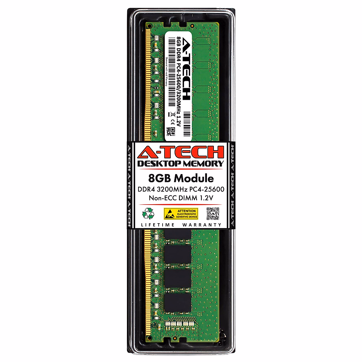 A-Tech 8GB RAM Replacement for CT8G4DFRA32A | DDR4 3200MHz PC4-25600 (PC4-3200AA) CL22 UDIMM 1.2V Non-ECC DIMM 288-Pin Desktop Memory Module