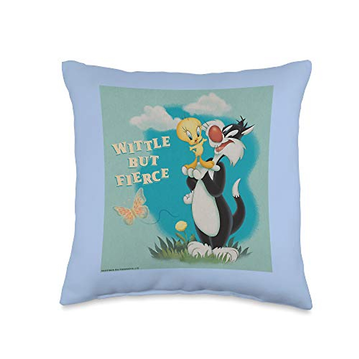 Looney Tunes Sylvester and Tweety Widdle But Fierce Throw Pillow, 16x16, Multicolor