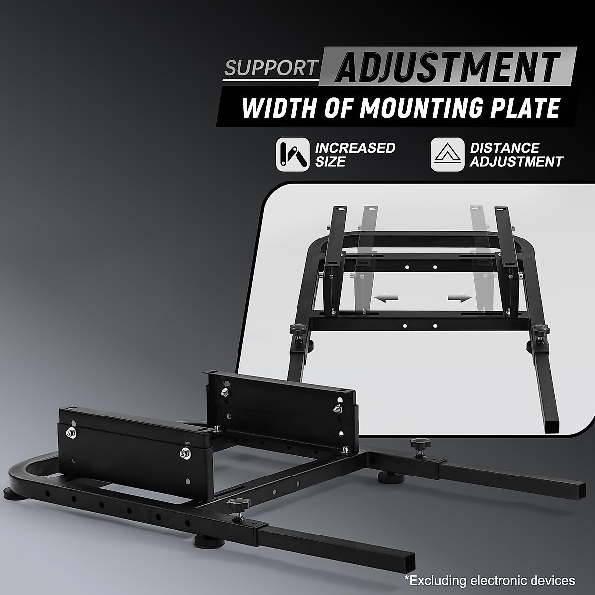 Marada Racing Rear Seat Stand Add-On Rear Half Chair Stand for Steering Wheel Stands to Racing Simulator Cockpit, Universal Bucket Frame Mount Bracket,49cm,No Seat