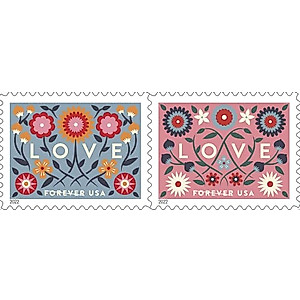 Love 2022 Forever First Class Postage Stamps -- Valentine, Wedding, Celebration, Anniversary, Romance, Party -- 1 Sheet, 20 Stamps --