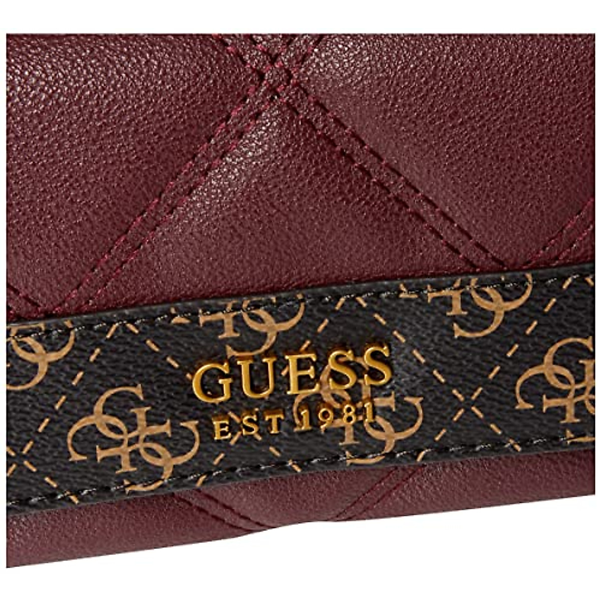 GUESS womens Katey Multi Clutch Wallet, Burgundy Multi, One size US