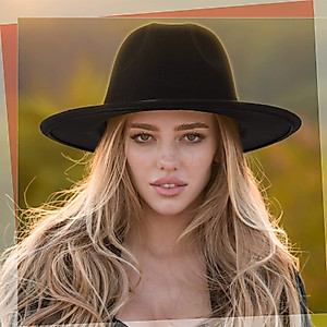 Lasnten 12 Pieces Women Wide Brim Hat Belt Buckle Floppy Panama Hat Wool Vintage Hats Bulk Felt Women Jazz Hat Retro Hat (Assorted Colors)