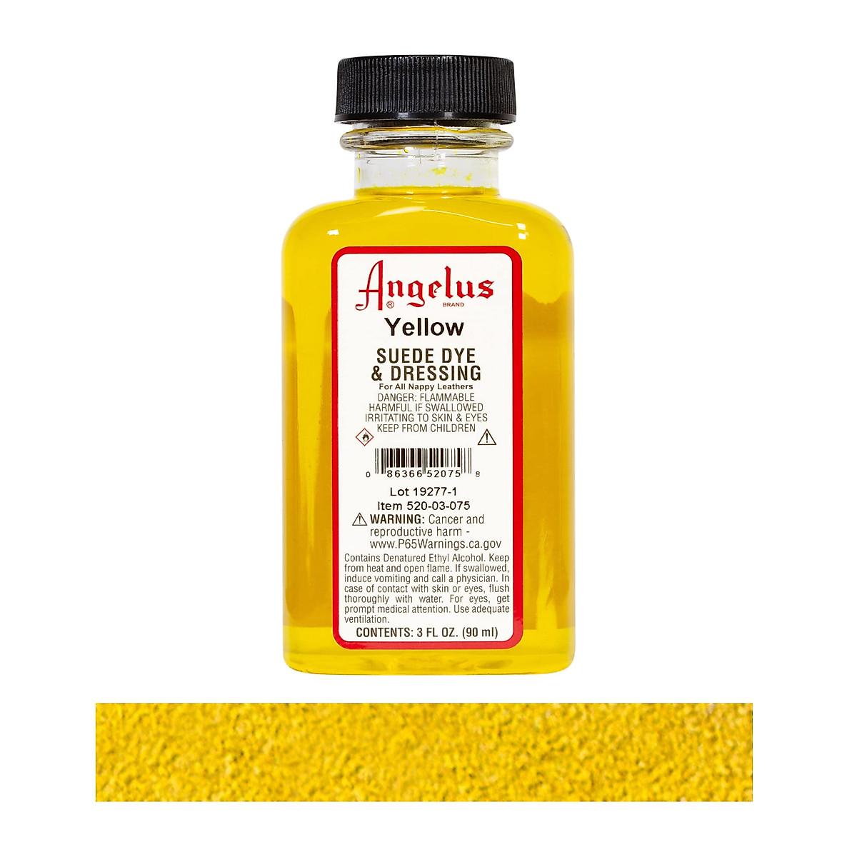 Angelus Suede Leather Dye for Shoes, Boots, Bags, Crafts, Furniture, Nubuck, & More, Yellow - 3oz