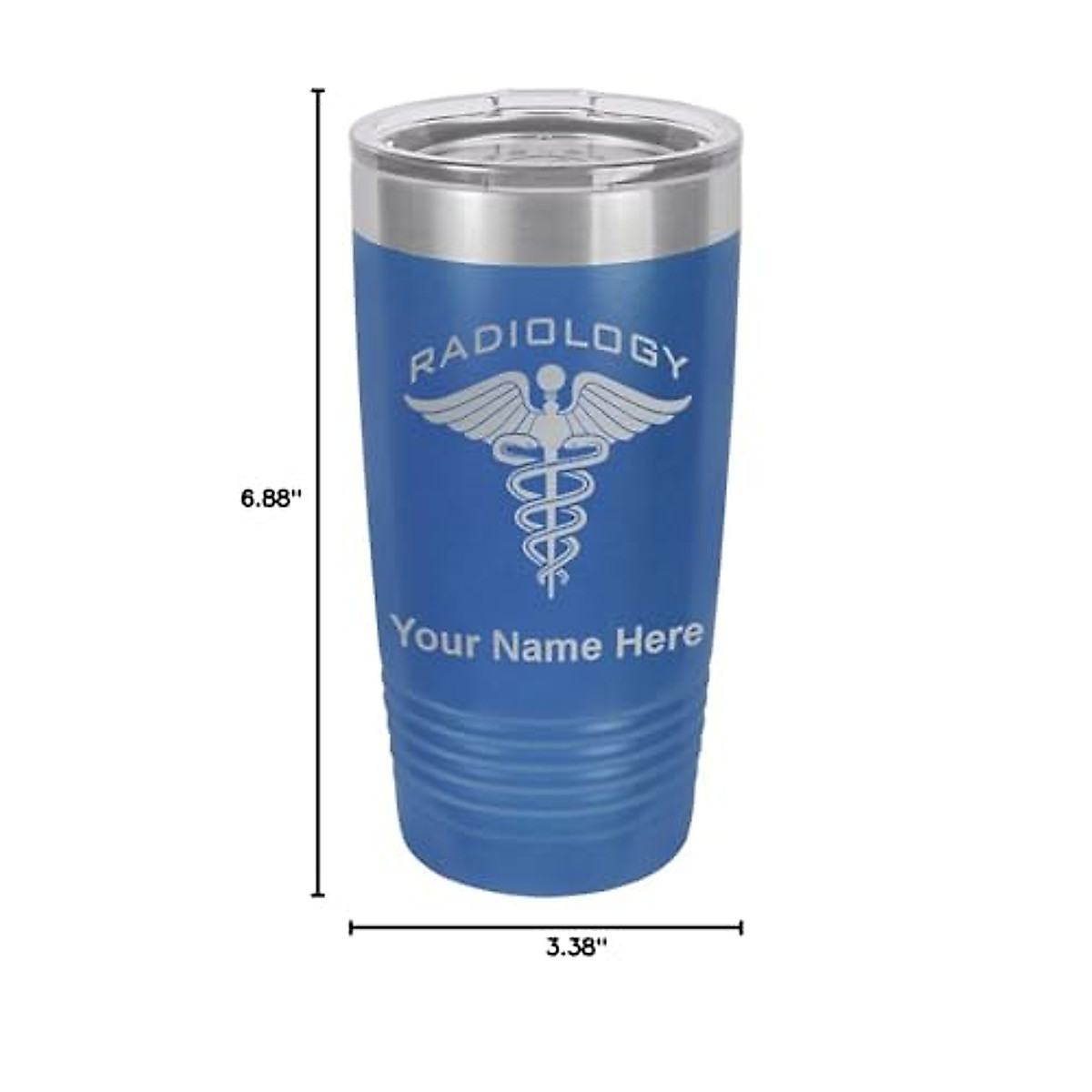 LaserGram 20oz Vacuum Insulated Tumbler Mug, Radiology, Personalized Engraving Included (Dark Blue)