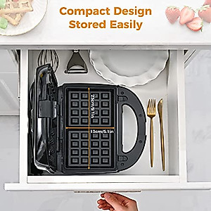 3 in 1 Sandwich Maker, Portable Waffle Iron Maker, Electric Panini Press with Removable Non-Stick Plates LED Indicator Lights, Cool Touch Handle for Breakfast Toaster, Grilled Cheese Bacon and Steak