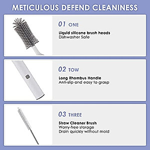 Electric Bottle Brush Set with Baby Bottle Brush, 2 Nipple Brush, Straw Cleaner Brush, Electric Baby Bottle Cleaner, Gift for Pregnant Women and New Moms,White