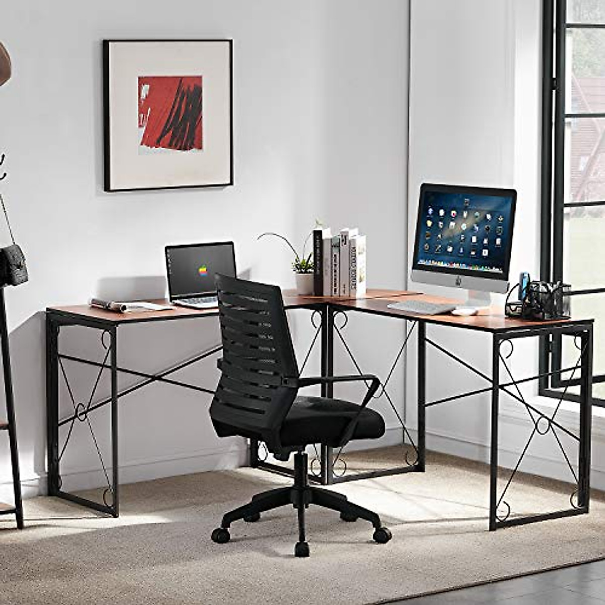VECELO Premium Mesh Chair With 3D Surround Padded Seat Cushion For Task/Desk/Home Office Work, Black