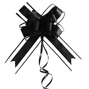 10PCS Large Pull Bows,Bows for Gift Wrapping,Organza Gift Wrapping Ribbon Pull Bows Gift Bows for Wedding Gift Baskets,Christmas Party Birthday Gift Bow Decoration (Black)