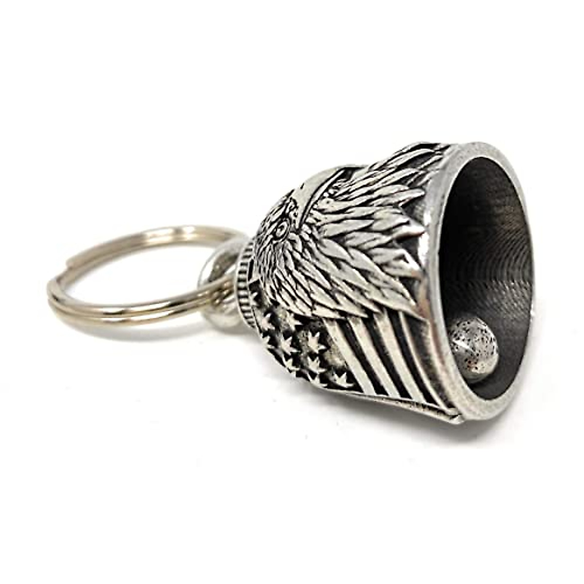 Bravo Bells US Flag Eagle Bell - Biker Bell Accessory or Key Chain for Good Luck on the Road