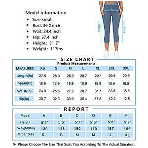 THE GYM PEOPLE Thick High Waist Capris Yoga Pants with Pockets, Tummy Control Workout Running Yoga Leggings for Women Black