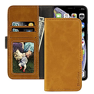 MILEGAO Case for Oppo Reno 6 Pro+ 5G, Magnetic PU Leather Wallet-Style Business Phone Case,Fashion Flip Case with Card Slot and Kickstand for Oppo Reno 6 Pro Plus 5G 6.55 inches-Lightbrown Yellow