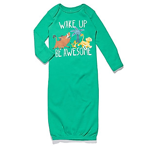 Disney Lion King Simba Newborn Baby Boys 3 Pack Long Sleeve Swaddle Sleeper Gown 0-6 Months Multicolored