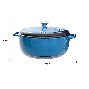 Lodge EC6D33 Enameled Cast Iron Dutch Oven, 6-Quart, Blue