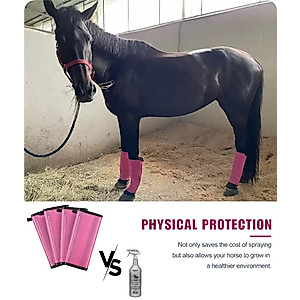 Fly Boots for Horse Leggins,Horse Fly Boots,Horse Leg Protection Set of 4(Pony/Donkey,Blue)