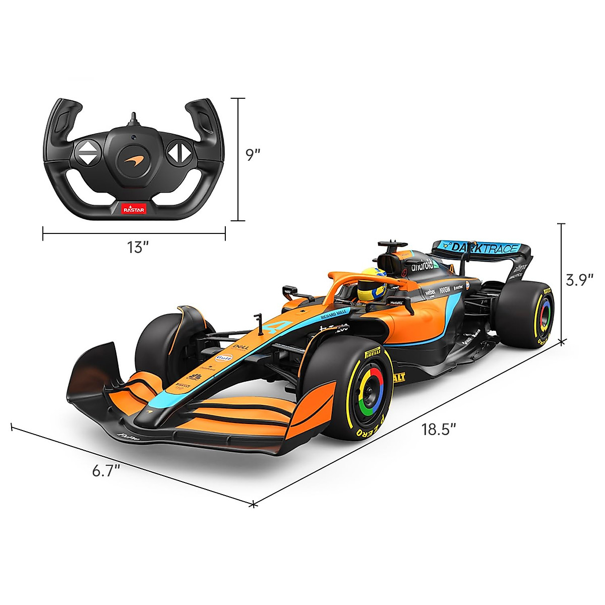 RASTAR McLaren MCL36 Formula 1 Race RC Car 1/12 Scale McLaren F1 Remote Control Toy Car