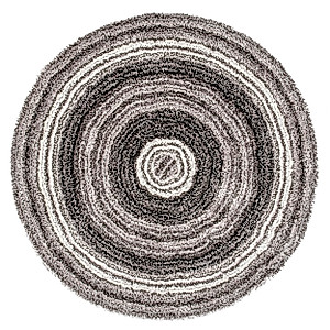 nuLOOM Drey Striped Shag Area Rug - 6 Round Shag Area Rug Casual Gray Multi/Brown Rugs for Living Room Bedroom Dining Room Nursery