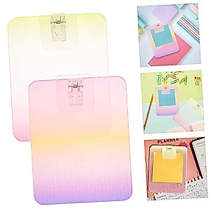 COHEALI 2pcs Plate Clamp Writing Board Stenography Board Clip Board Office Plastic Paper Writing Clip Office Clip Boards Clipboard Exam Paper Clips Student Paper Clip Boards