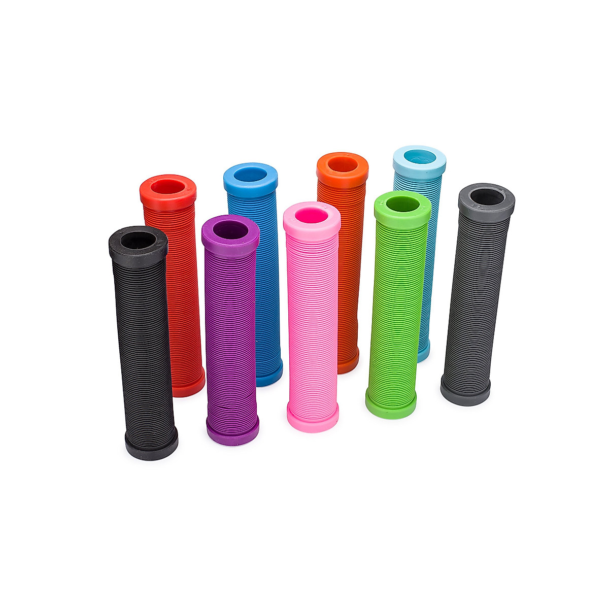 25NINE Ronin Grip Without Flange - Flangeless BMX Bike and Scooter Handlebar Grips with End Plugs - Black