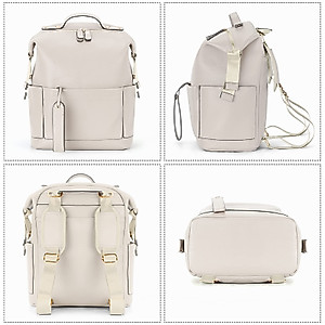 Minsong Diaper Bag Backpack, Waterproof Leather Diaper Bags With Changing Station for Baby, Fashion Nappy Travel Backpack for Mom Dad