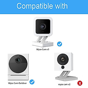 HOLACA 1Pack White Portable Electronic Device Mount for Dashboard, Compatible with Wyze Cam V3 Camera, 360-degree Rotation and 90-degree Tilt, No Holes or Tools Required