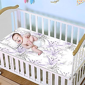 Lilies Flowers Floral Baby Bed Pad Mattress Pad Breathable Crib Mattress Protector for Standard Crib Toddler Bed Cover Cooling Mat Pads with Pillowcase for Kids Pets Toddler Baby 52"x28"