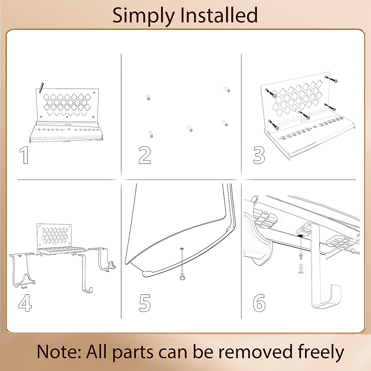 Hosanwell PS5 Wall Mount, PS5 Wall Mount Kit with 2 Detachable Controller Holder and Headphone Mount, Solid Metal with Accessories Easy Installation,White