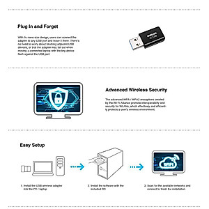 OURLINK Wireless USB 1200Mbps USB WiFi USB 3.0 Dual Band (2.4GHz/300Mbps + 5.8GHz/867Mbps) 802.11ac/b/g/n WiFi Adapter PC/Desktop/Laptop, Support Windows 10/8.1/8/7, Mac OS 10.6-10.15