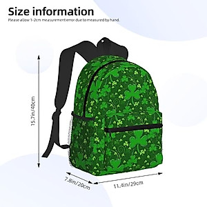 ENVEED Background St Patrick'S Day Glitter Ultra-Light,Comfortable,And Portable Casual Backpack For Camping,Hiking,And Daily Use