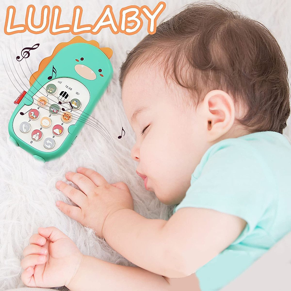 RUAN Baby Cell Phone Toys with Music ,Kids Teething Toys Play Phone Musical Educational Toys for 6 12 16 18 Months Baby Toddlers and Aged 1+ Kids