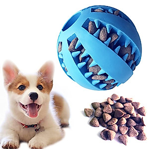 Feixun Dog Treat Toy Ball, Dog Tooth Cleaning Toy, Interactive Dog Toys 2.8" Pack of 2