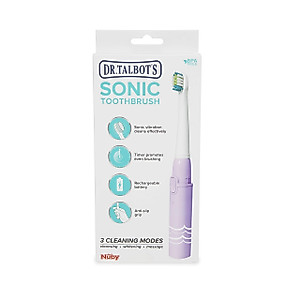 Dr. Talbot's Nuby Toddler Sonic Electric Toothbrush with Rechargeable Battery, 3 Cleaning Modes, Mermaid