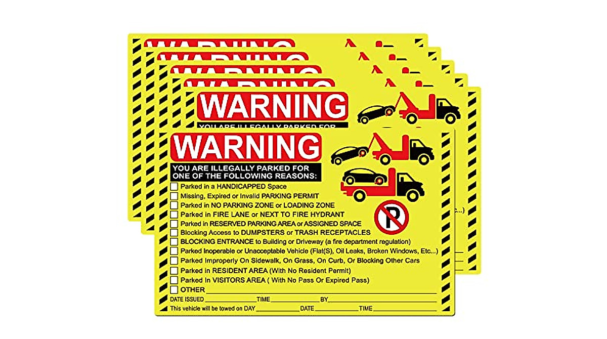 Parking Violation Stickers - Hard to Remove 'You Are Illegally Parked ...