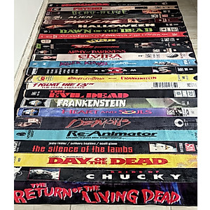 Generic Nostalgic Retro Style Rug, Runner Rug, VHS Case Themed, Horror Rug, Home Theater TV Room,Long Rug,Entry Rug,Hallway Runner Rug D1242.1 80x200Cm//31x78 inch